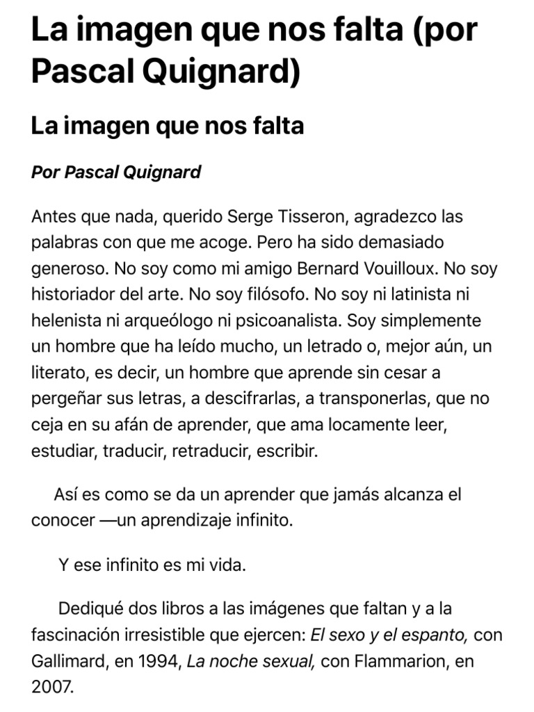 La imagen que nos falta en Quignard | PDF | Troilo | Jason