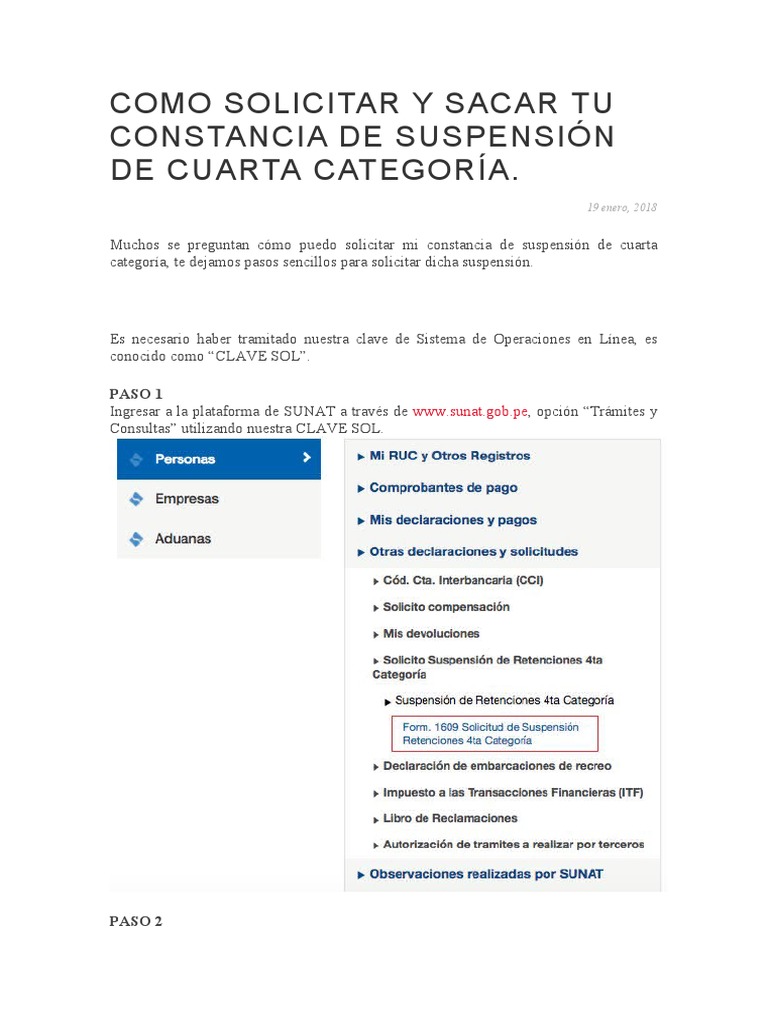 Como Solicitar y Sacar Tu Constancia de Suspensión de Cuarta | PDF