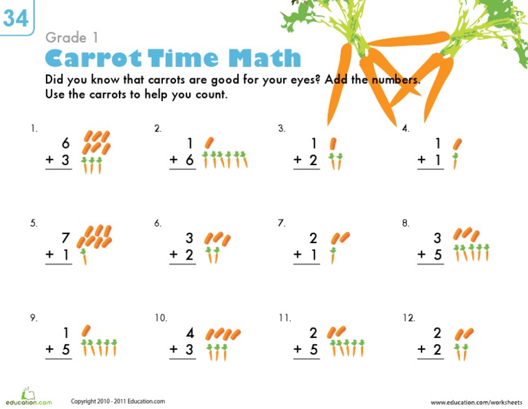 Grade 1: Did You Know That Carrots Are Good For Your Eyes? Add The ...
