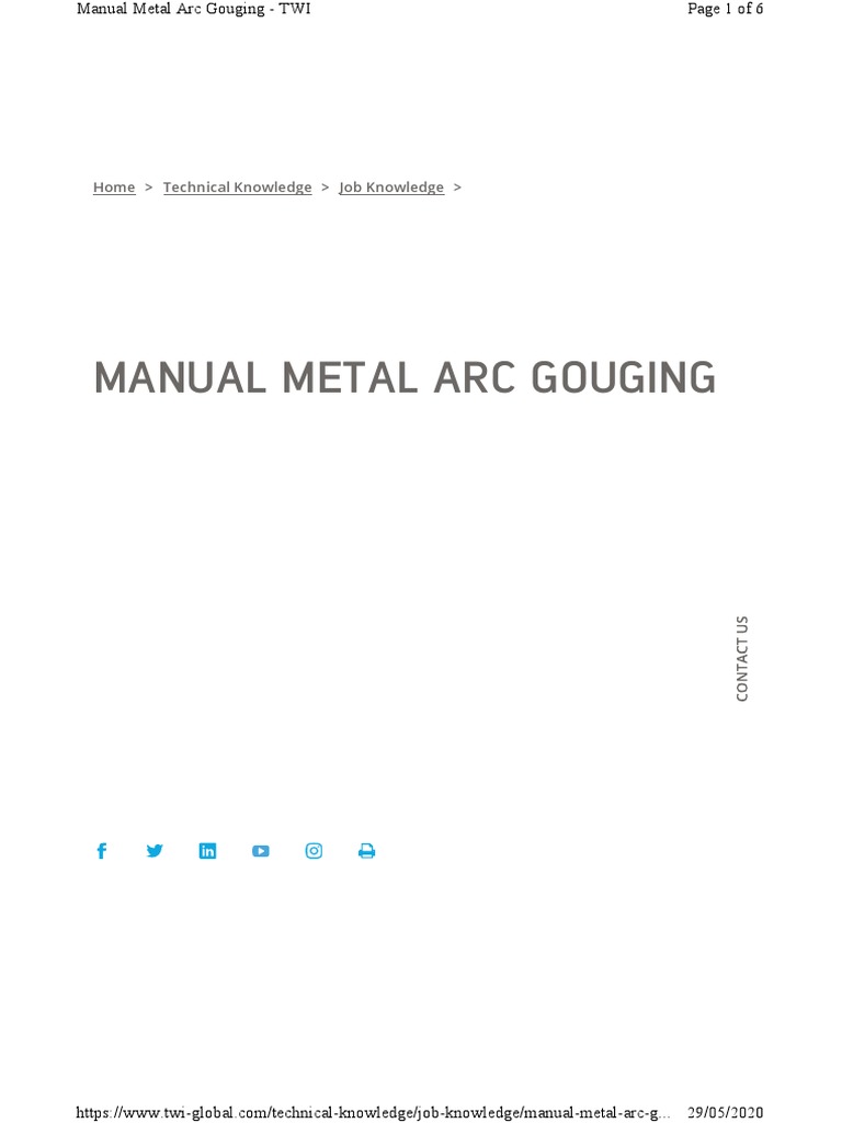 Manual Metal Arc Gouging | Download Free PDF | Welding | Construction