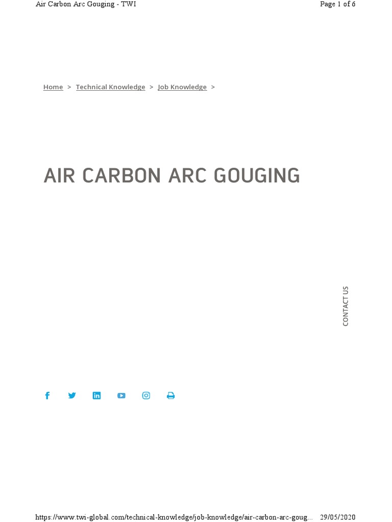 Air Carbon Air Gouging | PDF | Electric Arc | Welding
