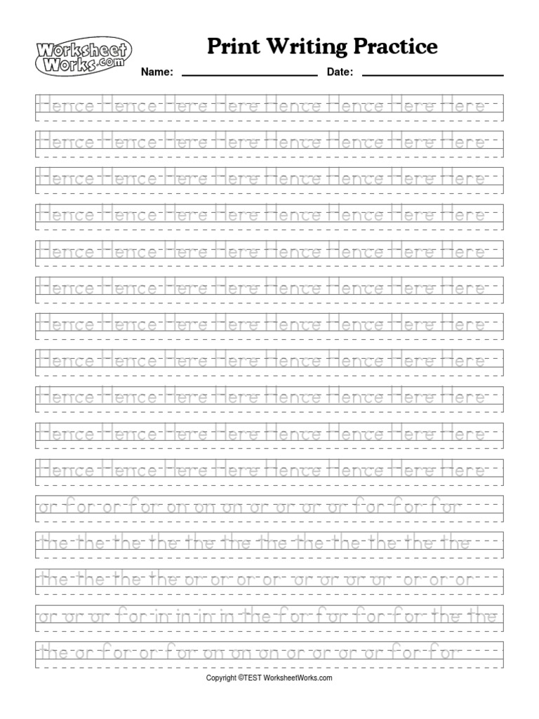 Print Writing Practice: Name: Date | PDF | Career & Growth | Language ...