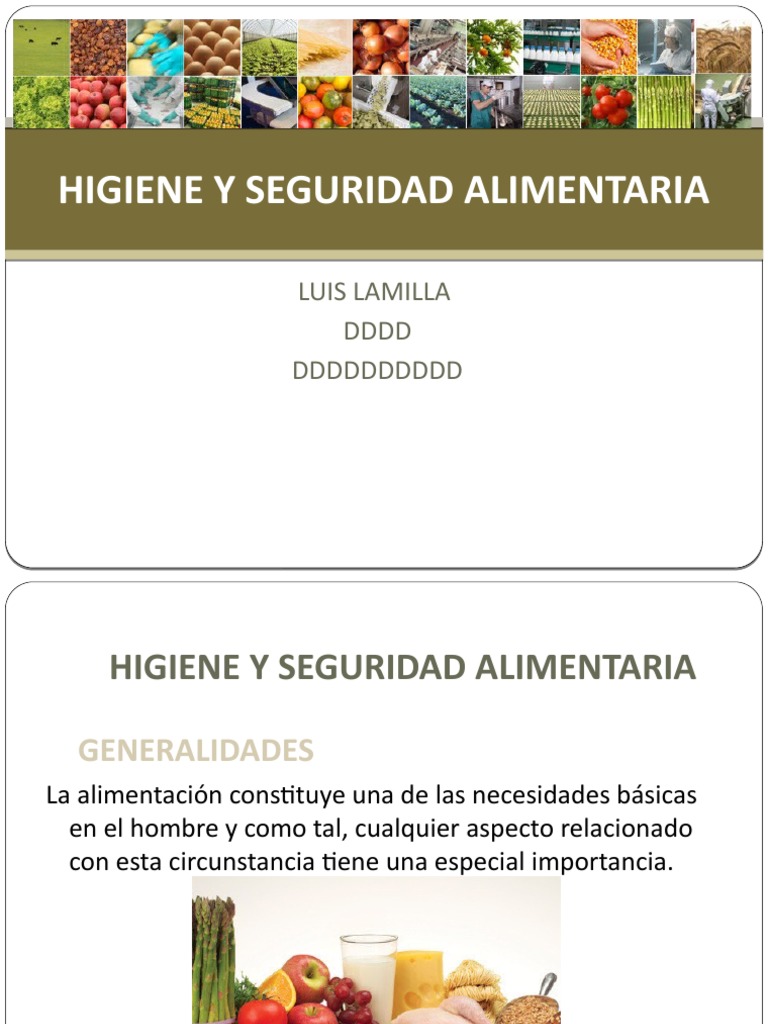 Higiene y Seguridad Alimentaria | PDF | Seguridad alimenticia | Alimentos
