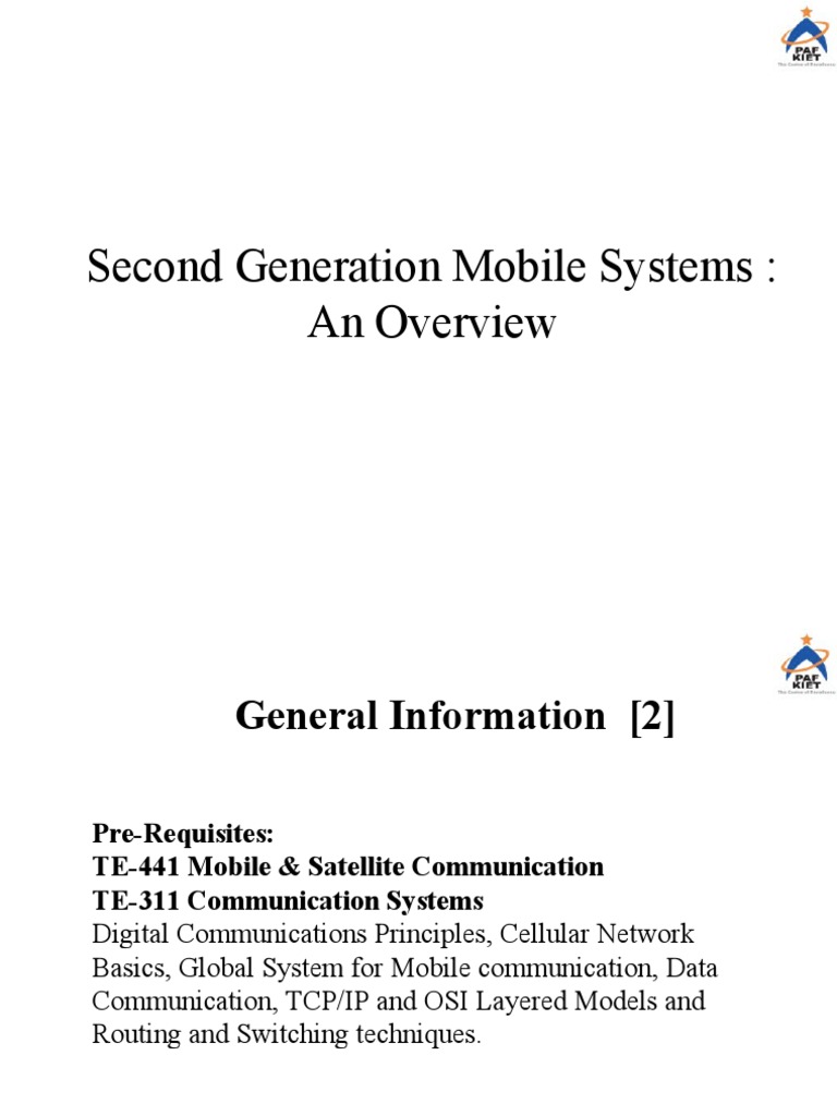 Second Generation Mobile Systems | PDF | Infrastructure ...