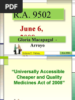 REPUBLIC ACT NO 9502 Cheaper Medicine Act | PDF | U.S. State | Generic Drug
