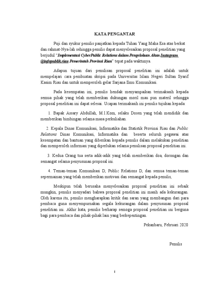 KATA PENGANTAR Proposal | PDF