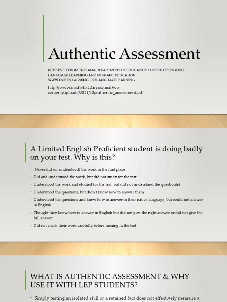 Authentic Assessment | PDF | Educational Assessment | Rubric (Academic)