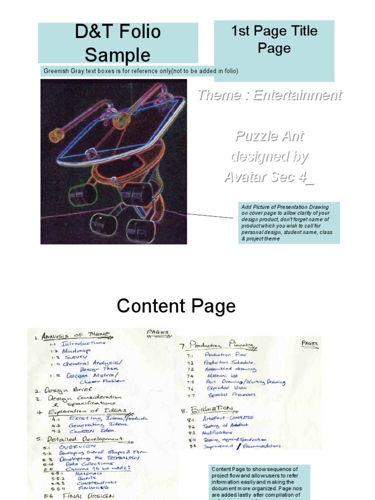 D&T Folio Sample: 1st Page Title | PDF | Cognition | Science