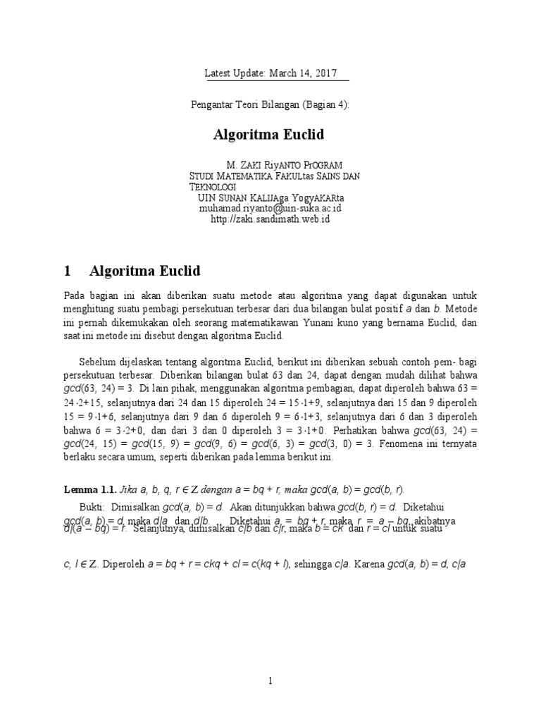 Algoritma-Euclid SandiMath | PDF