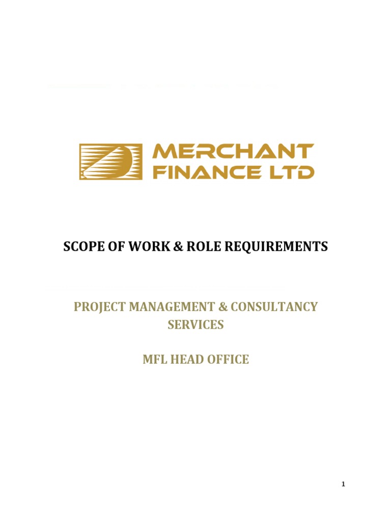 MFL Scope of Work - Role Requirements - Project Management Consultancy ...