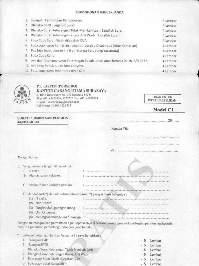 Pengajuan SK Usul Janda PDF | PDF