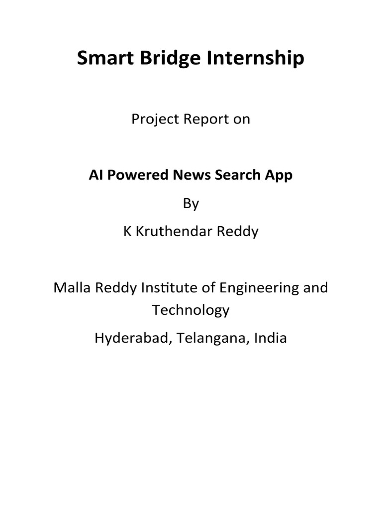 Smart Bridge Internship Report | PDF | Web Application | Watson (Computer)