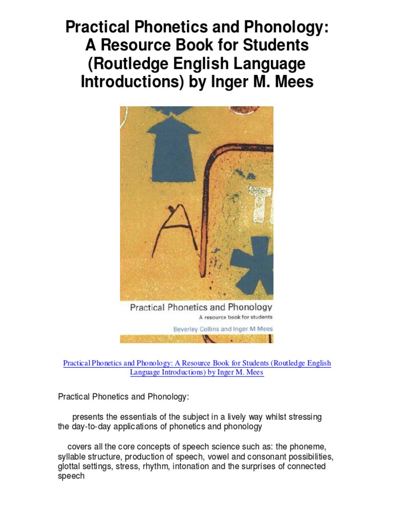 Practical Phonetics and Phonology A Resource Book For Students Routledge English Language ...