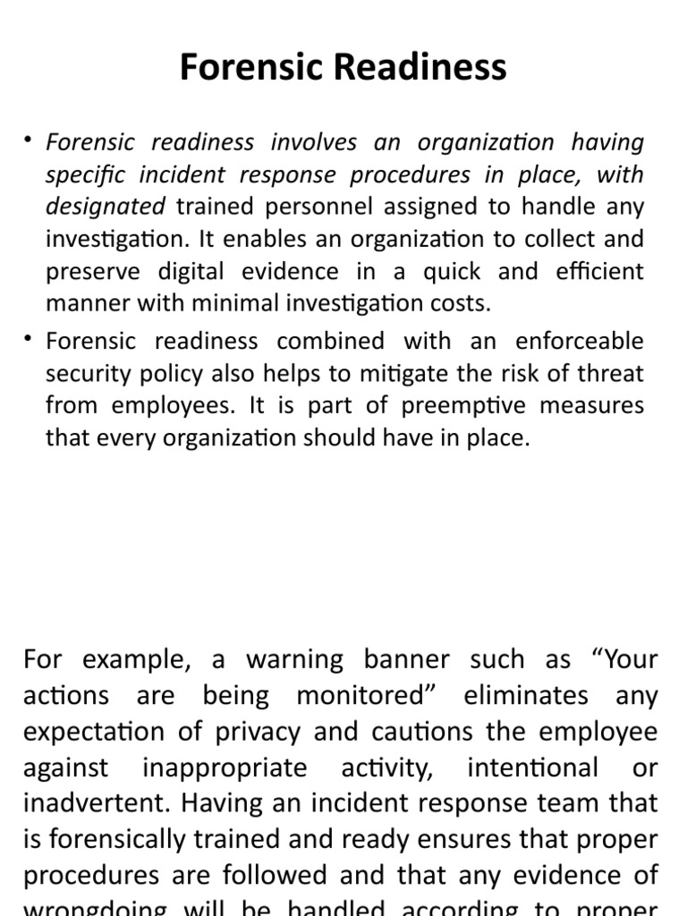 Forensic Readiness | PDF | Digital Forensics | Cybercrime