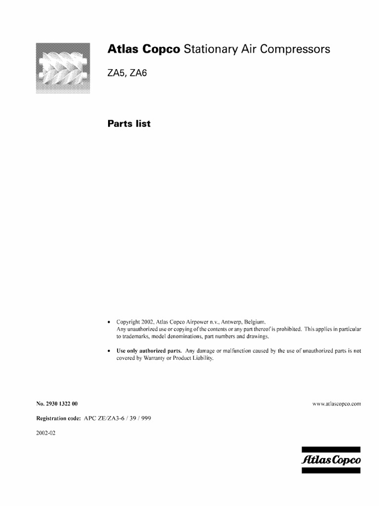 ZA5 ZA6 Parts List PDF | PDF | Washer (Hardware) | Screw