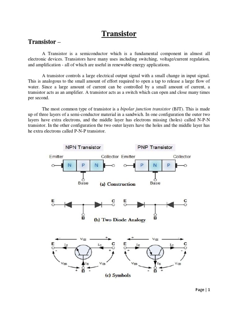 Transistor | PDF | Bipolar Junction Transistor | Transistor