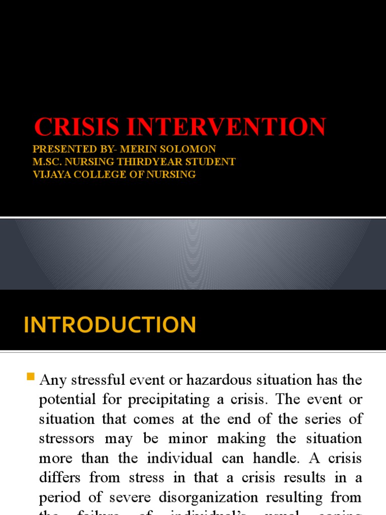 Crisis Intervention | PDF | Psychotherapy | Psychological Trauma
