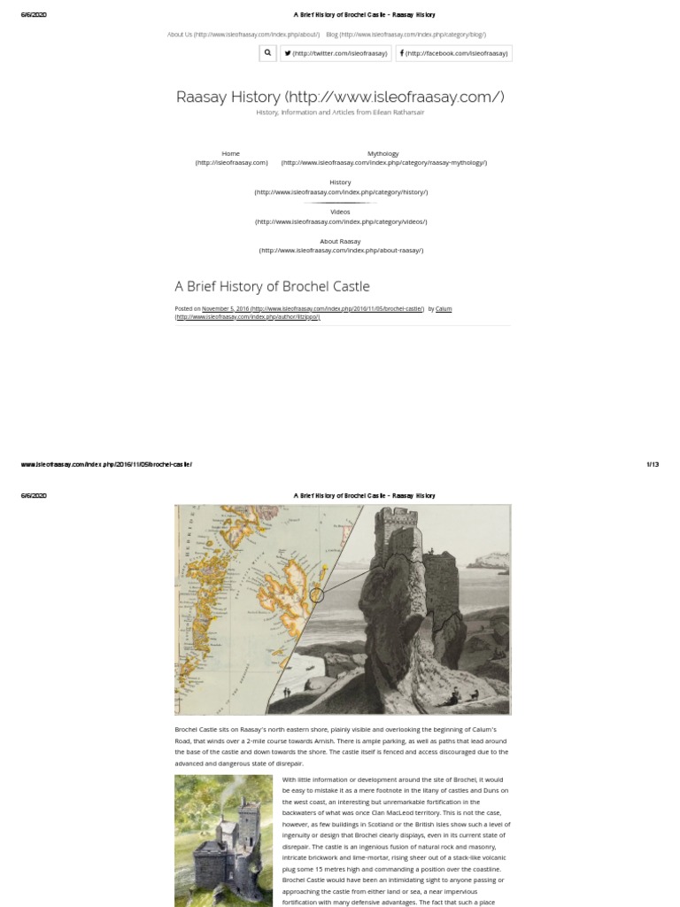A Brief History of Brochel Castle - Raasay History | PDF | Castle ...