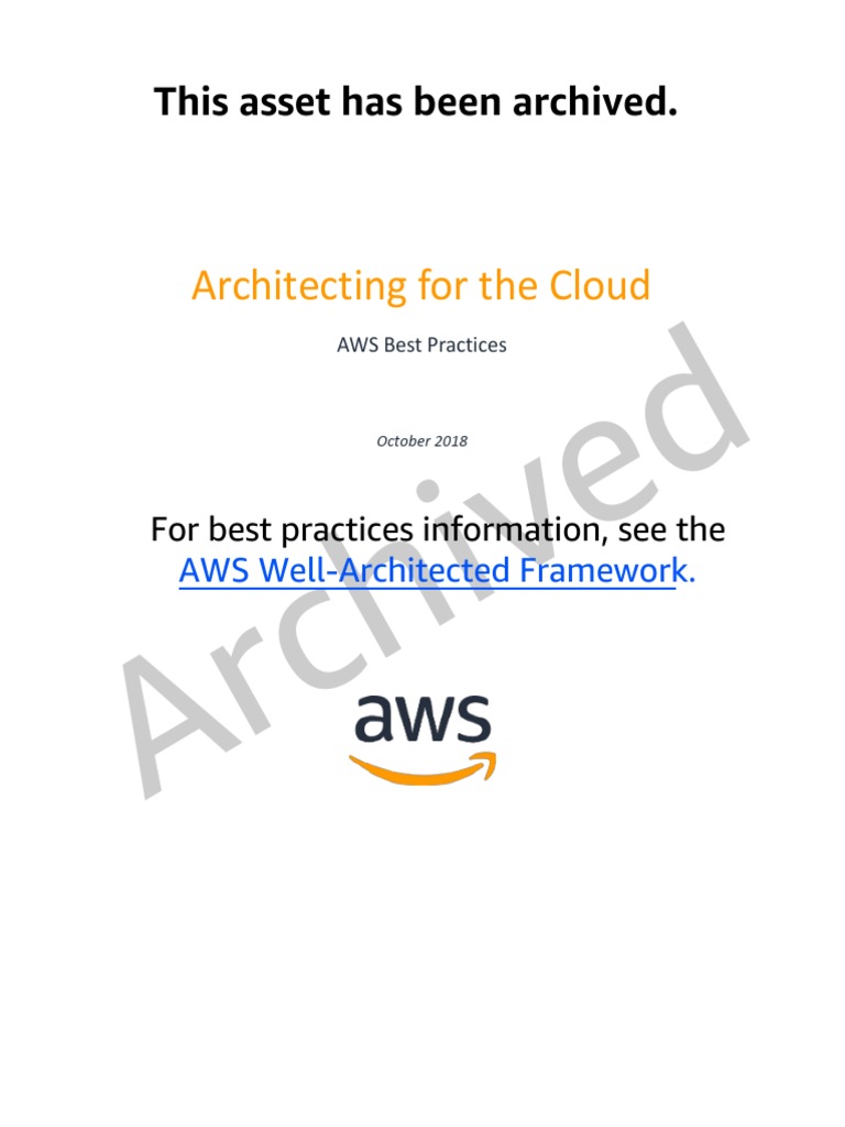 Architecting For The Cloud: Archived | PDF | Amazon Web Services | Cloud Computing