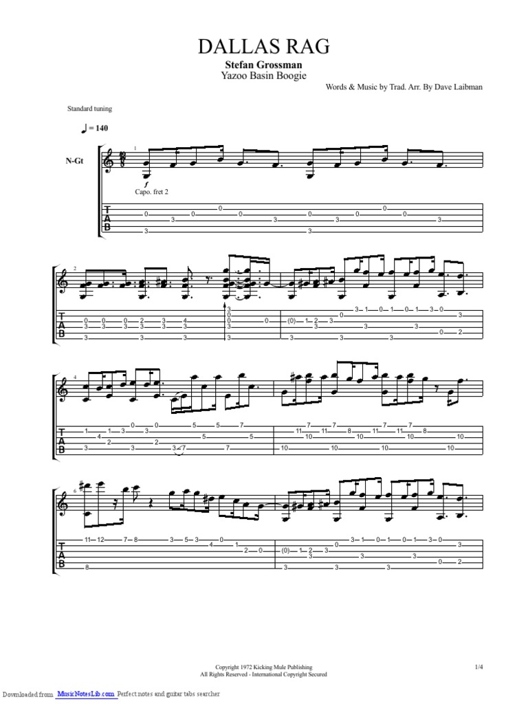 Dallas Rag: Yazoo Basin Boogie | PDF | European Musical Instruments ...