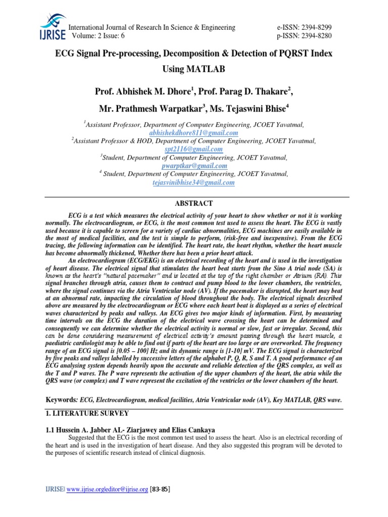 ECG Signal Pre-Processing Decomposition | PDF | Heart | Electrocardiography