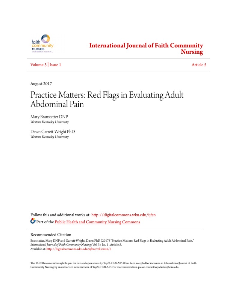 Practice Matters - Red Flags in Evaluating Adult Abdominal Pain | PDF ...