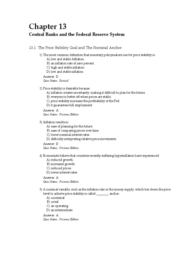 Chapter 13: Central Banks and The Federal Reserve System | Download ...