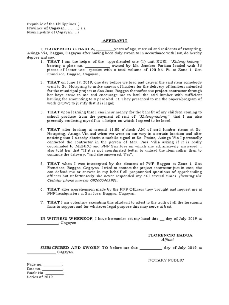 Affidavit of Apprehension | PDF | Affidavit | Legal Procedure