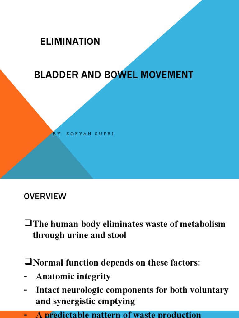 Elimination Bladder and Bowel Movement: By: Sofyan Sufri | PDF | Self-Improvement | Science ...