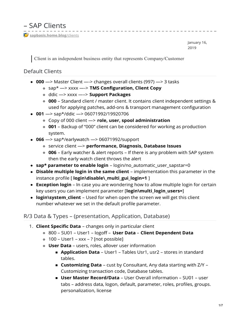 Sapbasis - Home.blog - SAP Clients | PDF | Database Transaction | Databases