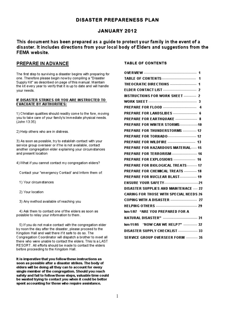 Disaster Prepareness Plan | PDF | Flood | Landslide