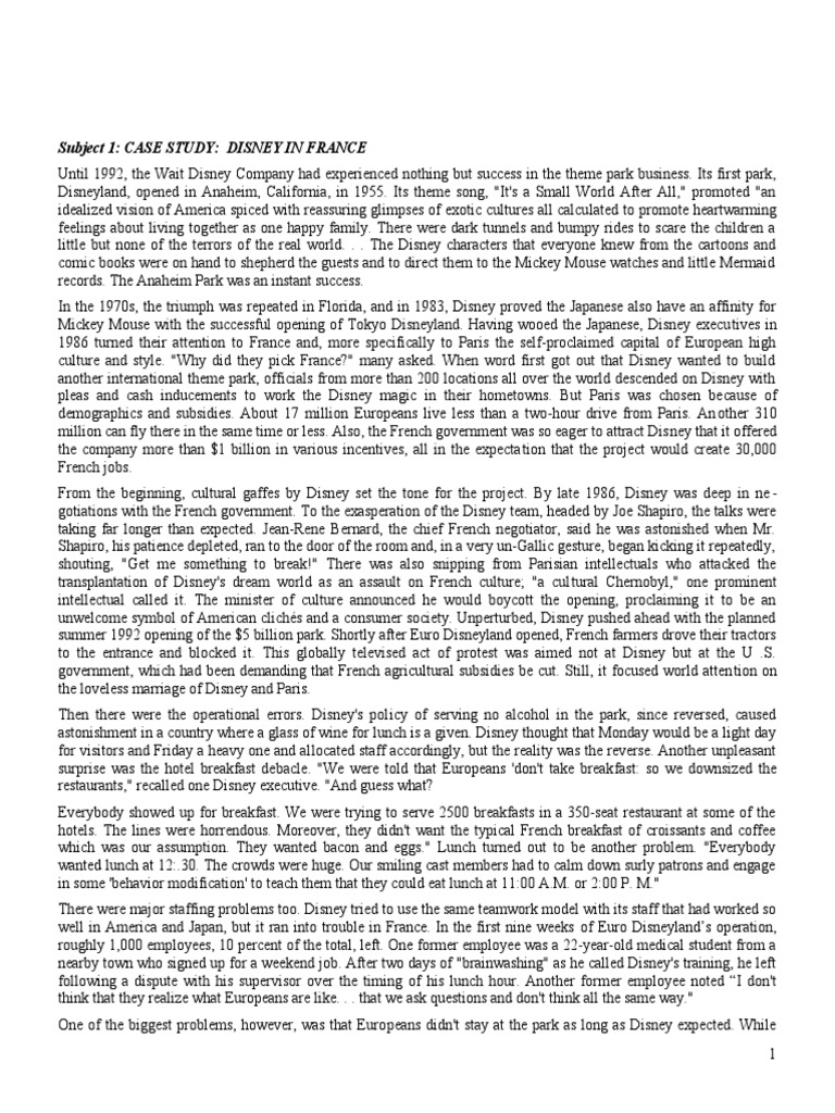 Case Study Disney | PDF