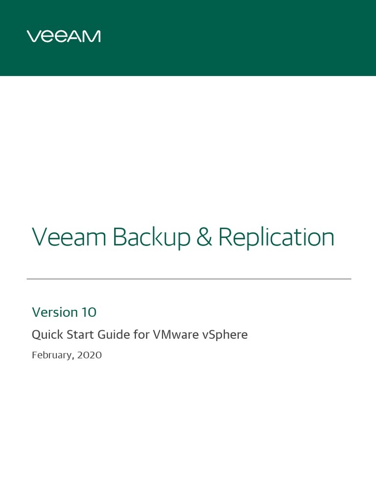 Veeam Backup & Replication: Quick Start Guide For Vmware Vsphere | PDF | Backup | Virtual Machine