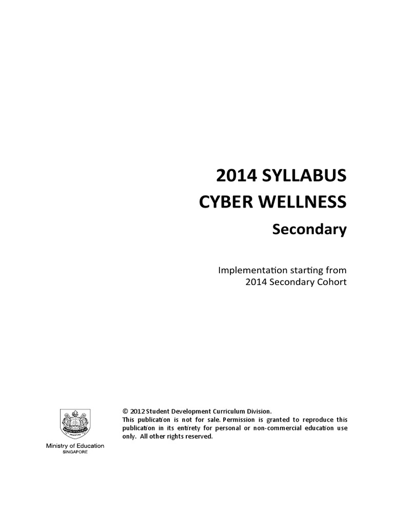 2014 Cyber Wellness (Secondary) PDF | PDF | Cyberspace | Self Concept
