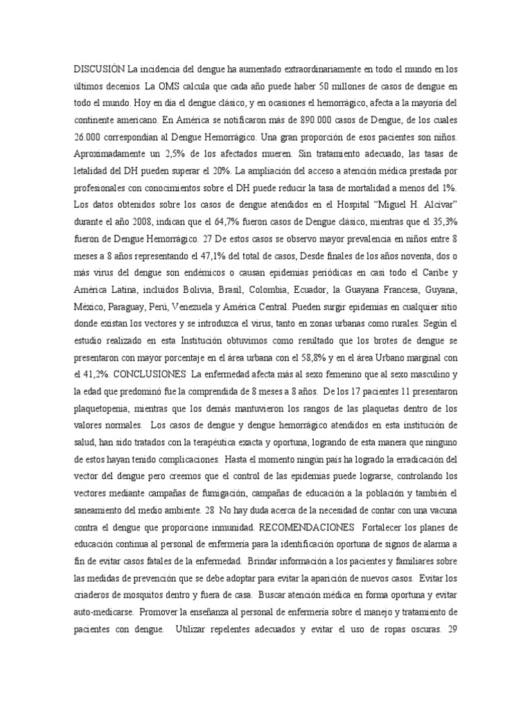 Conclusion Del Dengue | PDF | Organización Panamericana de la Salud ...