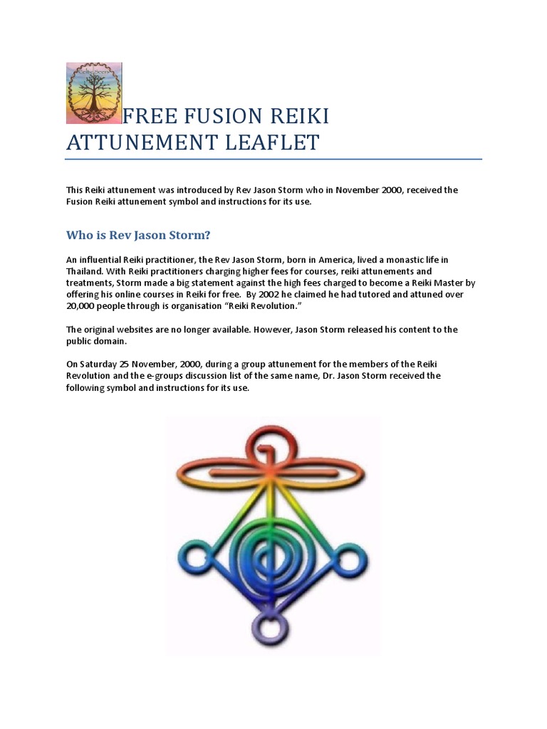 Free Fusion Reiki Attunement Leaflet: Who Is Rev Jason Storm? | PDF ...