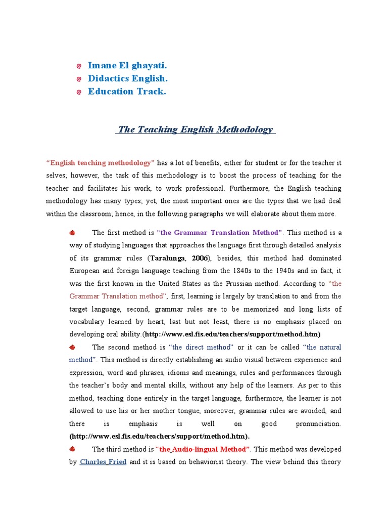 English Teaching Methodology | PDF | Language Education | Neuropsychology