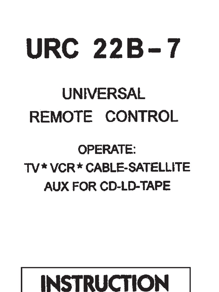 Manual Instrucciones Mando Universal URC22B | PDF