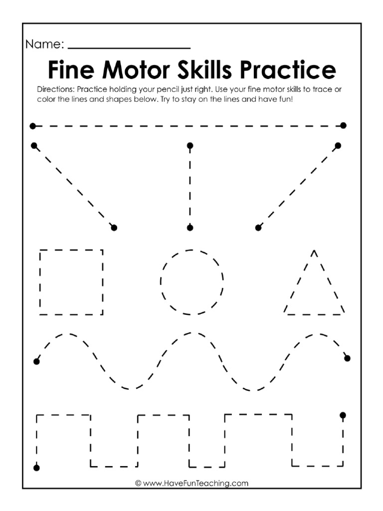 Fine Motor Skills Practice Worksheet | PDF