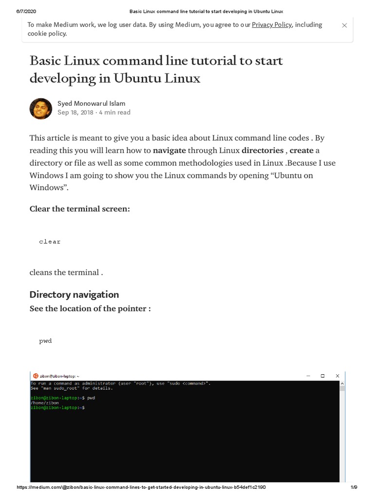 Basic Linux Command Line Tutorial To Start Developing in Ubuntu Linux | PDF | Text File ...