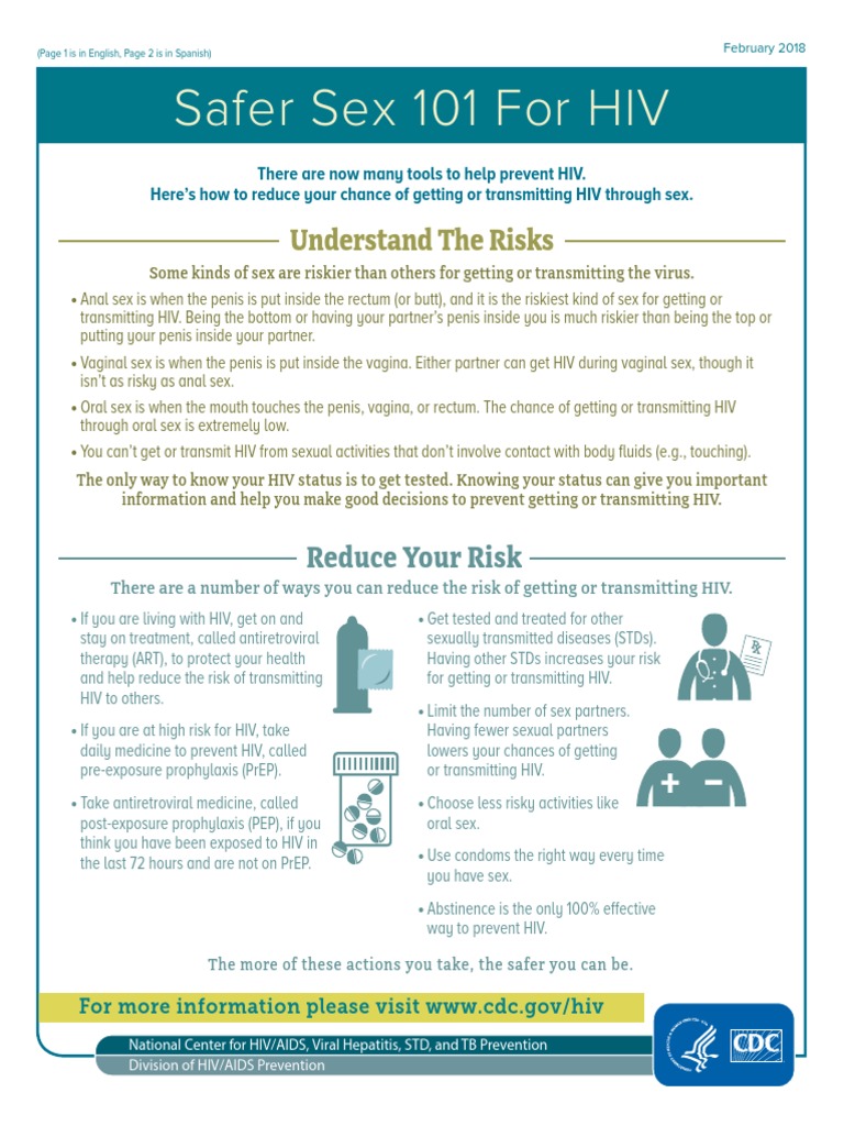 CDC Hiv Safer Sex 101 | PDF | Safe Sex | Sexually Transmitted Infection