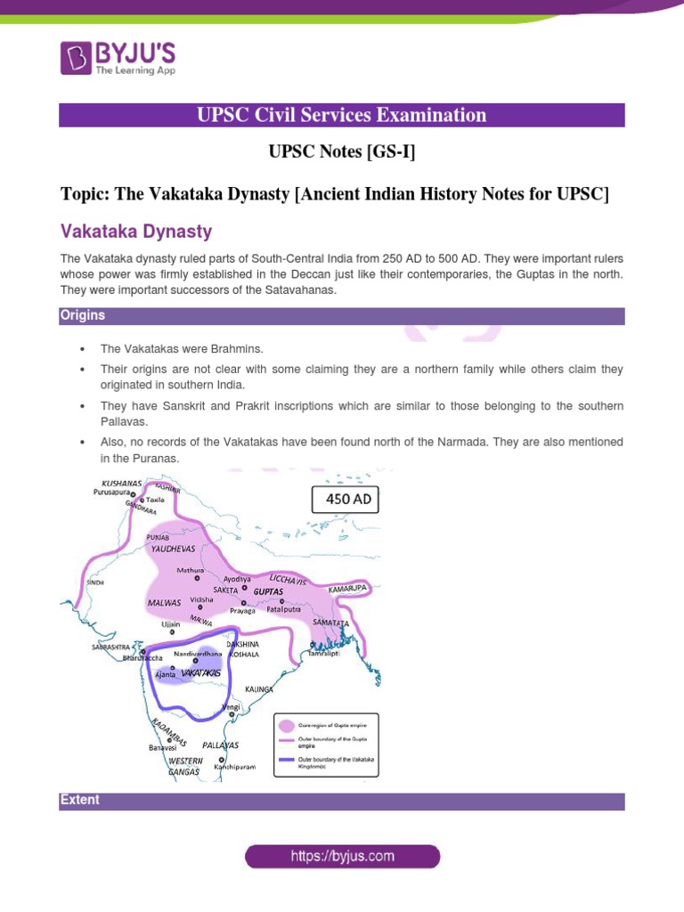 UPSC Civil Services Examination: UPSC Notes (GS-I) Topic: The Vakataka ...