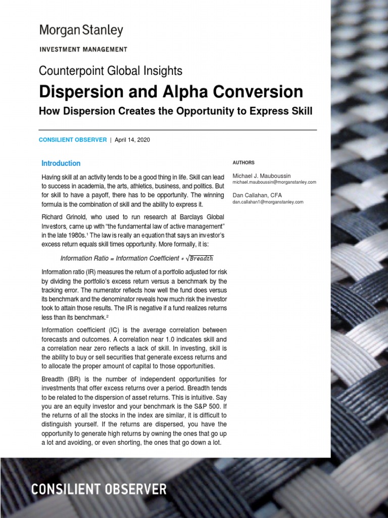 Dispersion and Alpha Conversion: Counterpoint Global Insights | PDF ...