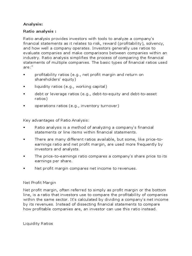 Analysis Report | PDF | Financial Ratio | Equity (Finance)