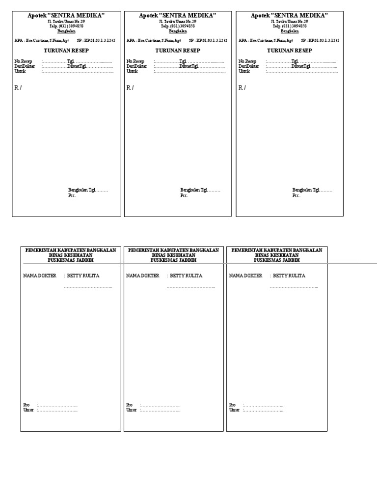 Blanko Turunan Resep | PDF