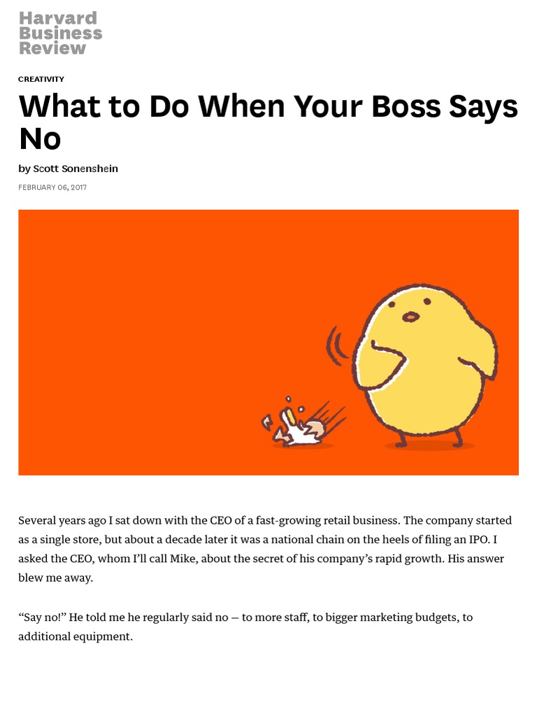 Overcoming "No" at Work: Boost Creativity | PDF | Business