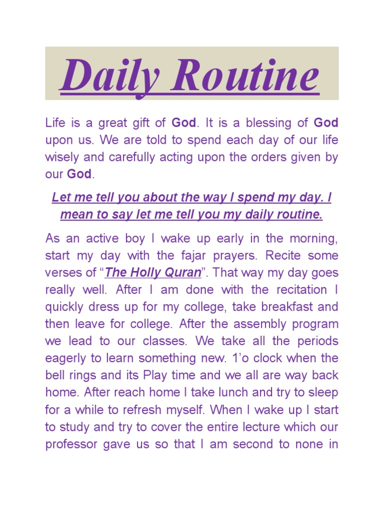 Daily Routine | PDF