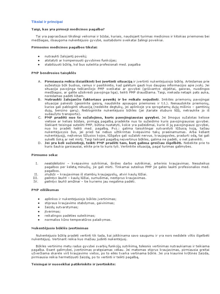 Pirmoji Medicinine Pagalba PDF | PDF