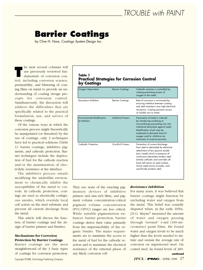 Trouble With Paint Barrier Coatings | PDF | Corrosion | Paint