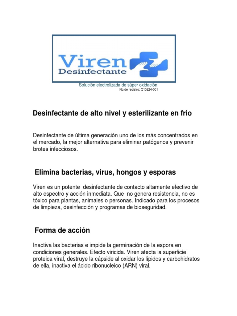 FICHA TECNICA Viren Desinfectante PDF | PDF